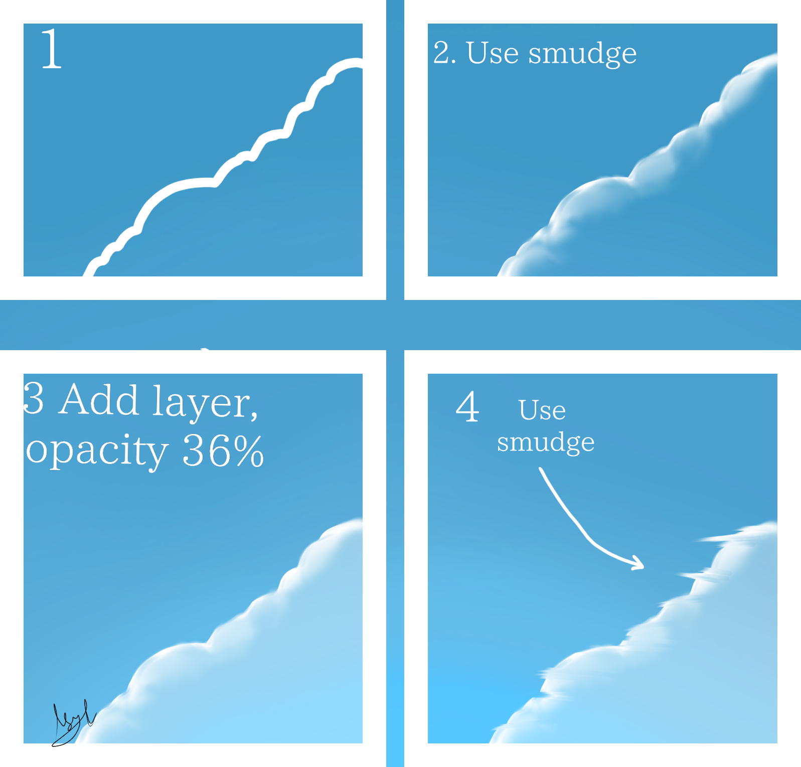 How to draw cloud. - ibisPaint
