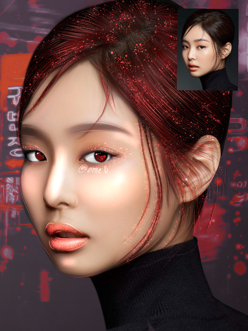 BlackPink Jennie Red Sparkle Manip Edit - ibisPaint