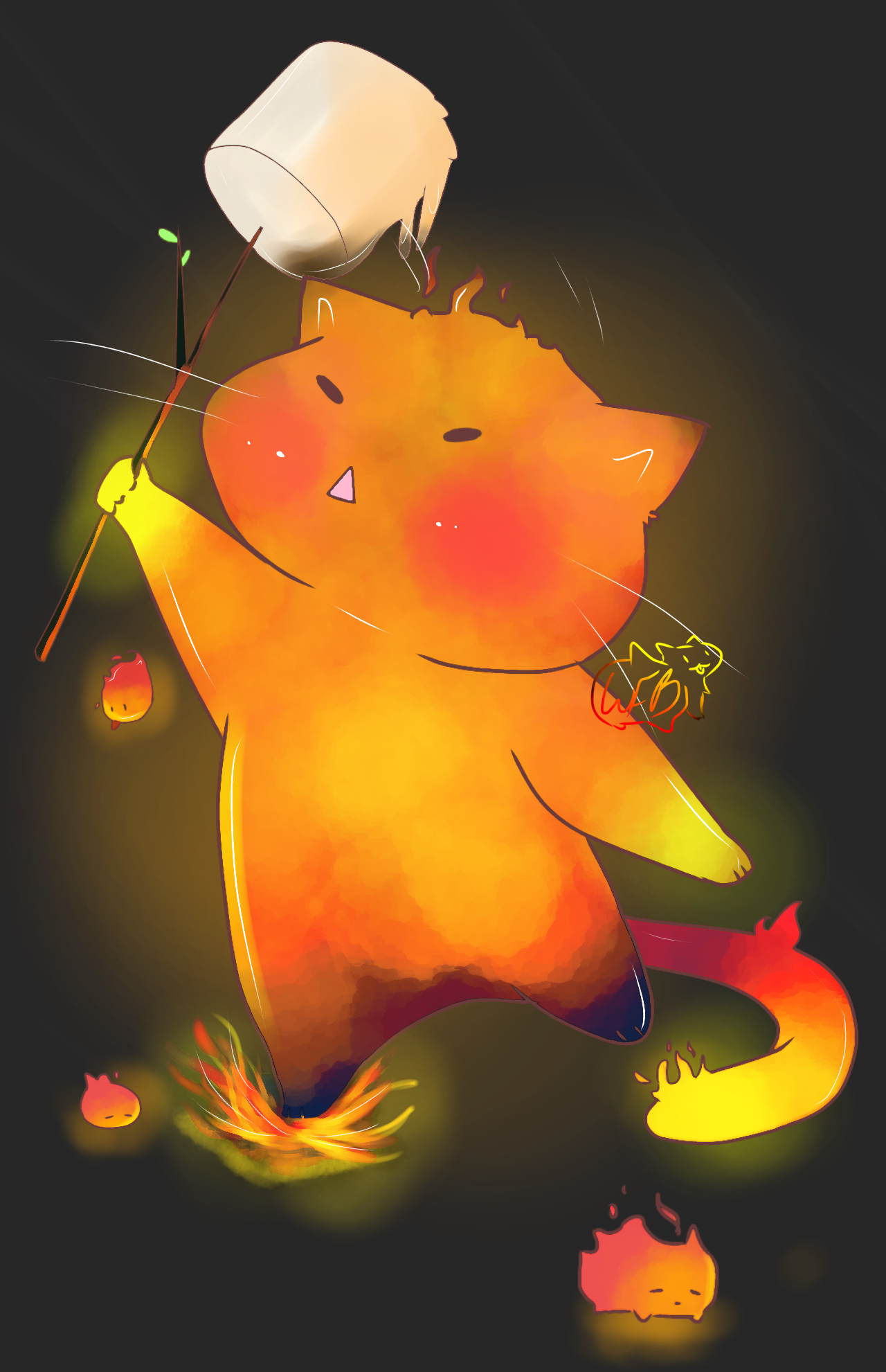 fire cat - ibisPaint