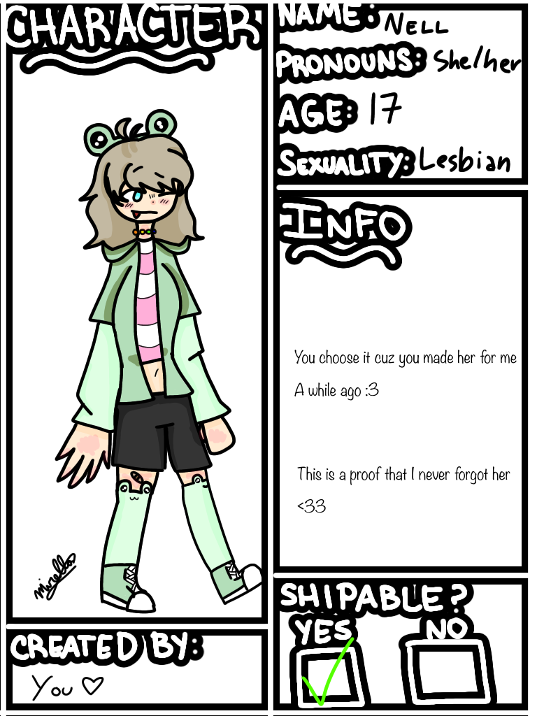 Nell character sheet for Bee - ibisPaint