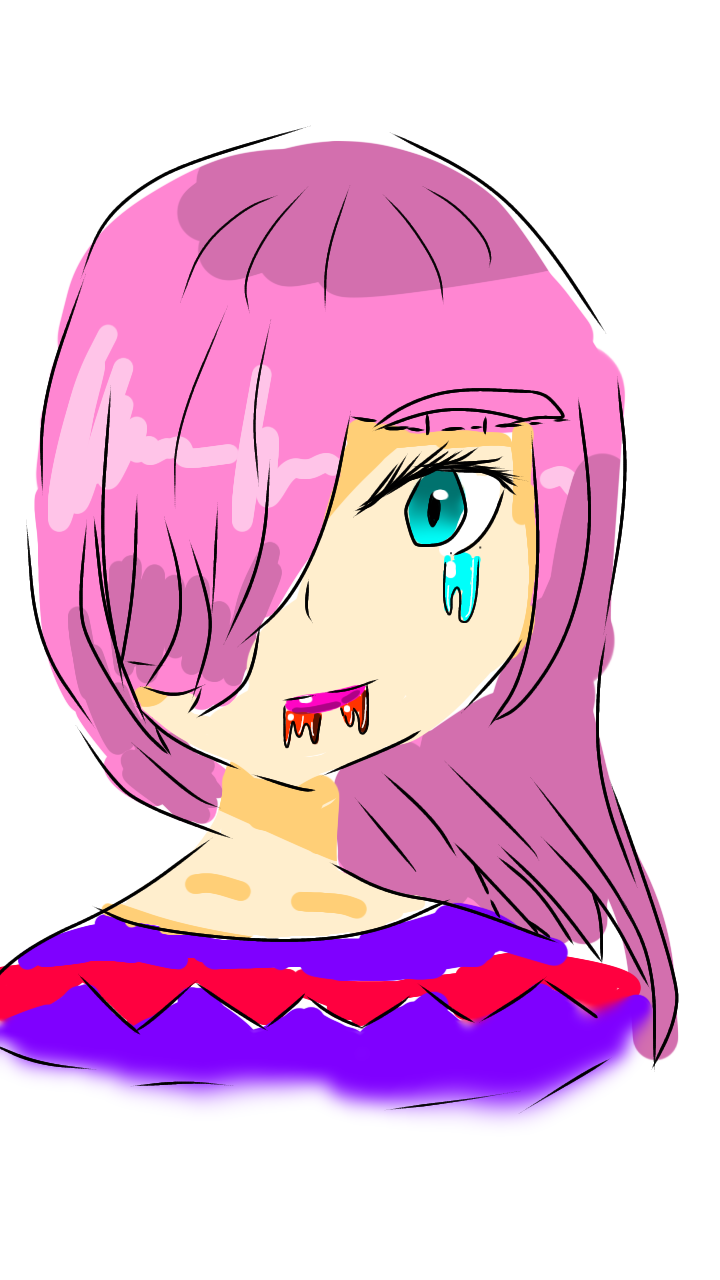 pink hair girl ( she not a vampire) - ibisPaint