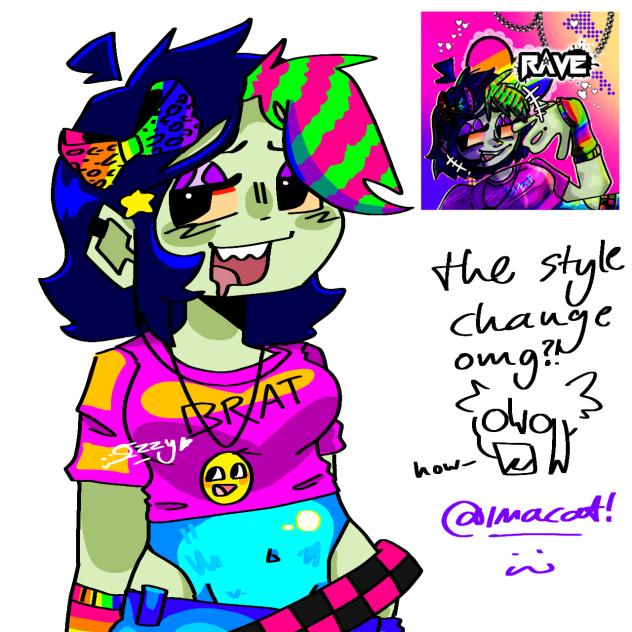 silly rave girl redarw - ibisPaint