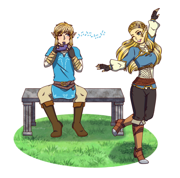 BOTW Link and Zelda [Speedpaint] - ibisPaint