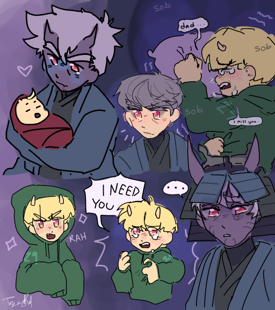 garmadon and lloyd doodles - ibisPaint
