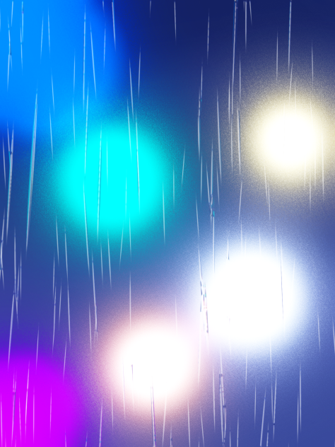 Bokeh background in rain - ibisPaint