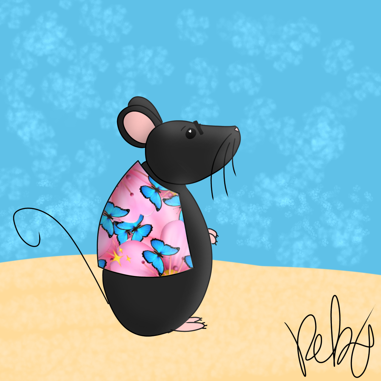 Mouse on Vacation - ibisPaint