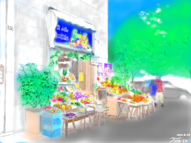 Grocery store in a small town - ibisPaint