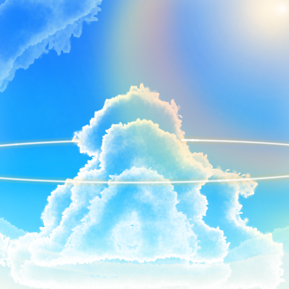 awan matahari pelangi - ibisPaint