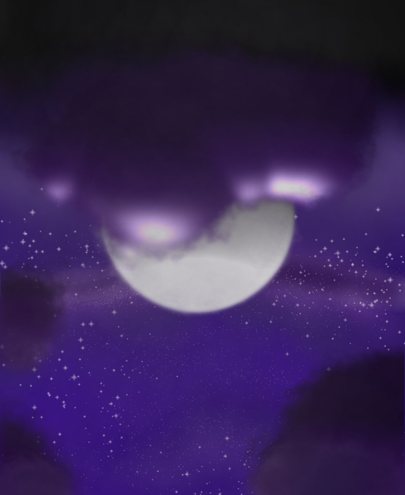 Purple moonlit night sky - ibisPaint