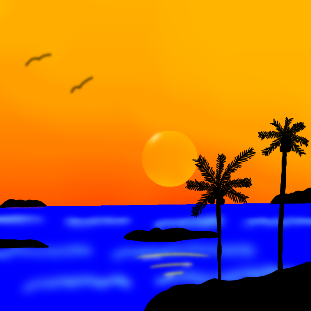 Sunset on the Ocean - ibisPaint