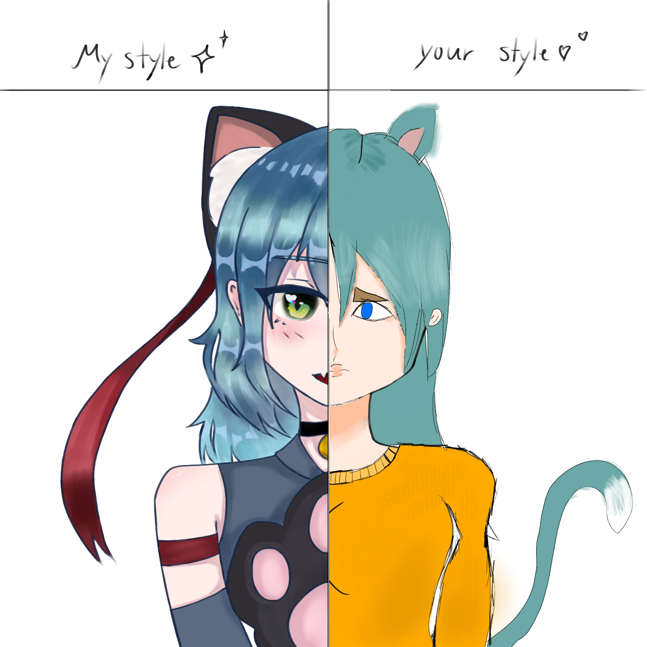 Cat girl colab - ibisPaint