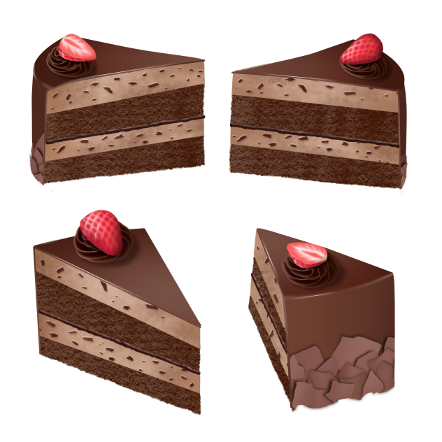 Slices of chocolate cake - ibisPaint