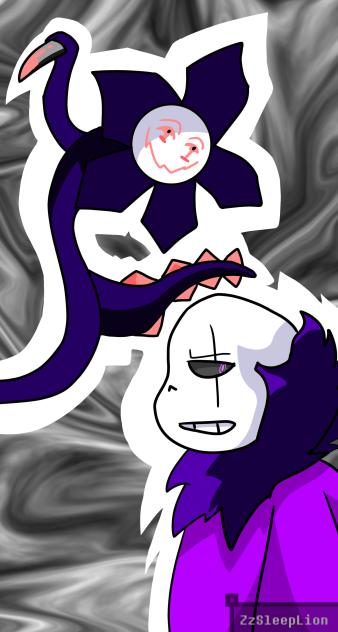 Sans vs flowey - ibisPaint