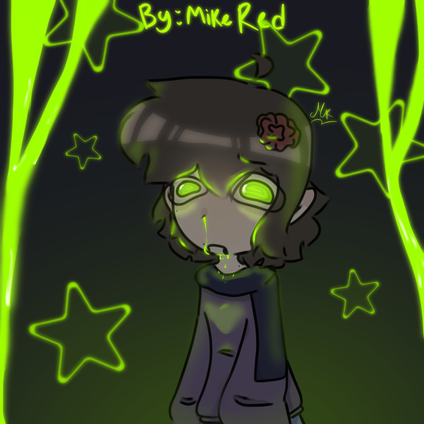 I think he eat something wrong 🚭💚 - ibisPaint