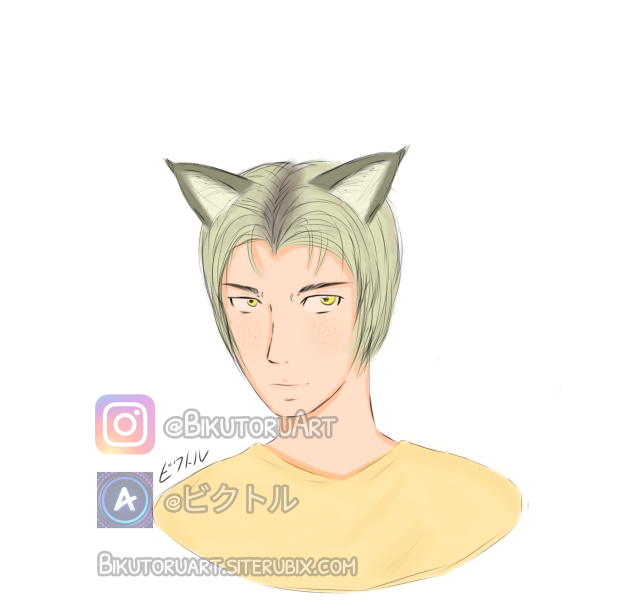 Blonde Neko boy - ibisPaint