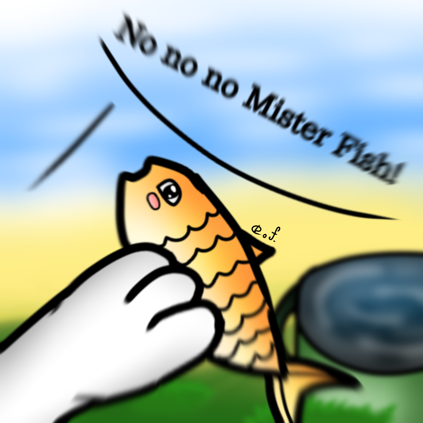 He doesn't like fish...(0o 0) - ibisPaint