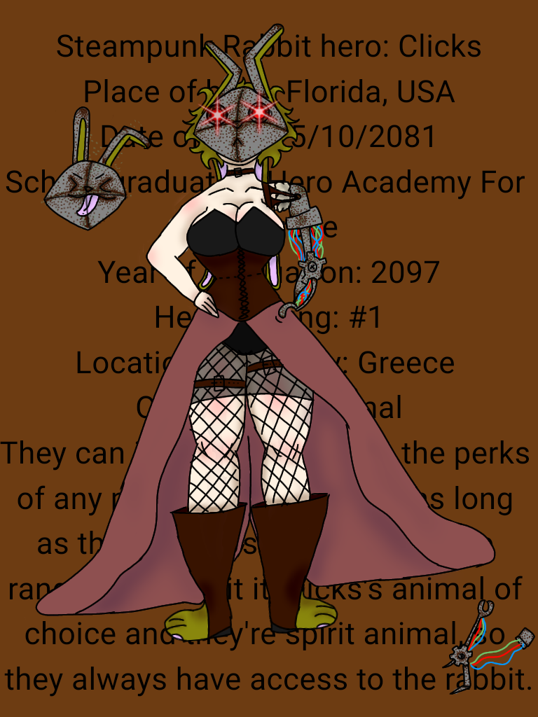 Steampunk Rabbit hero, Clicks - ibisPaint
