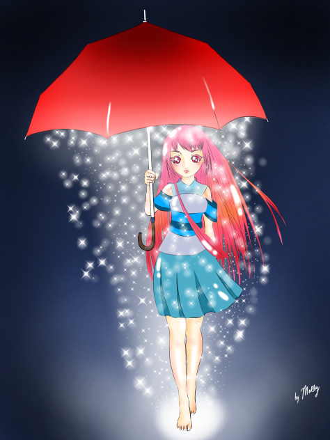 Red umbrella - ibisPaint