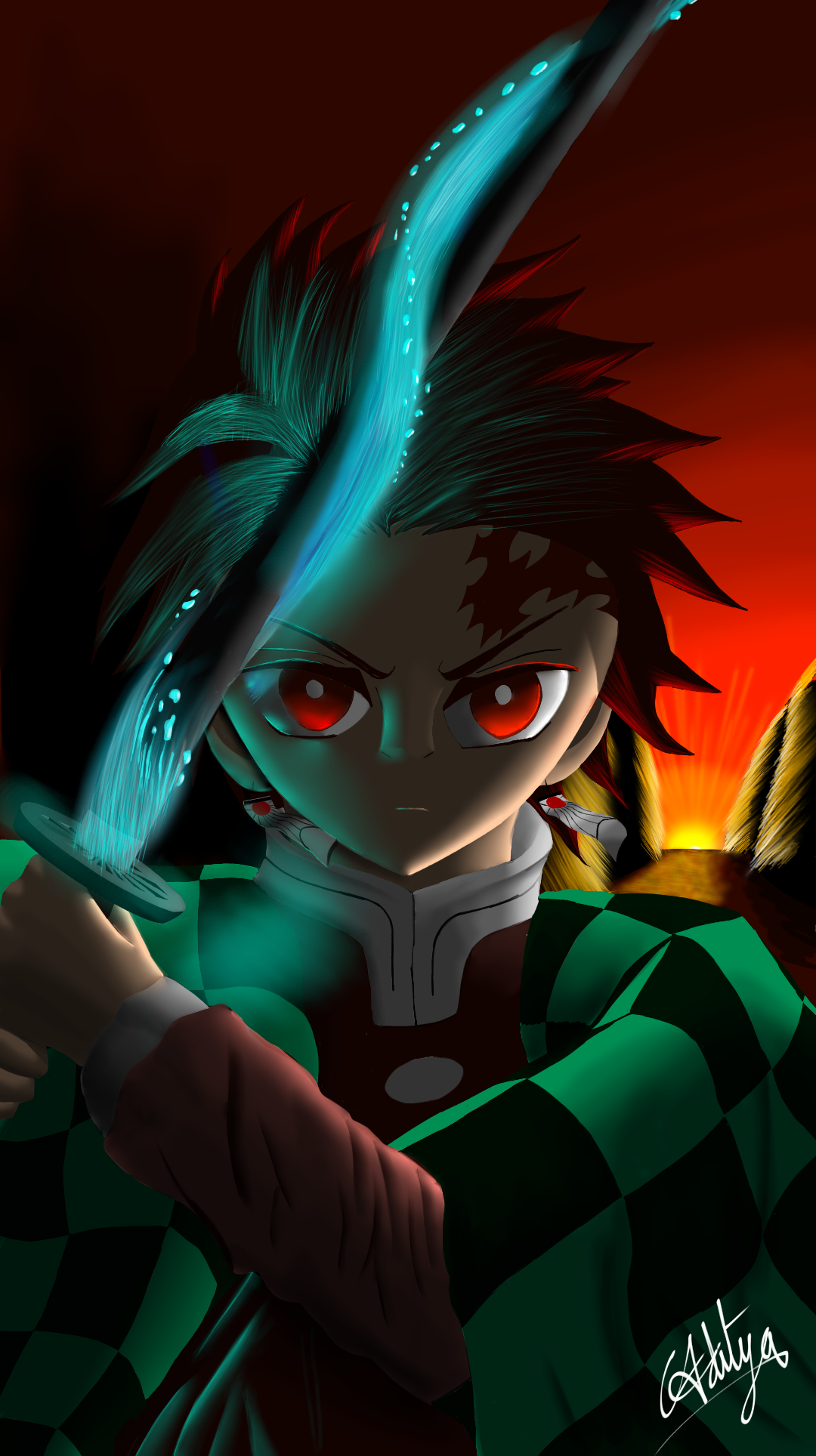 Tanjiro Shadow Art - ibisPaint