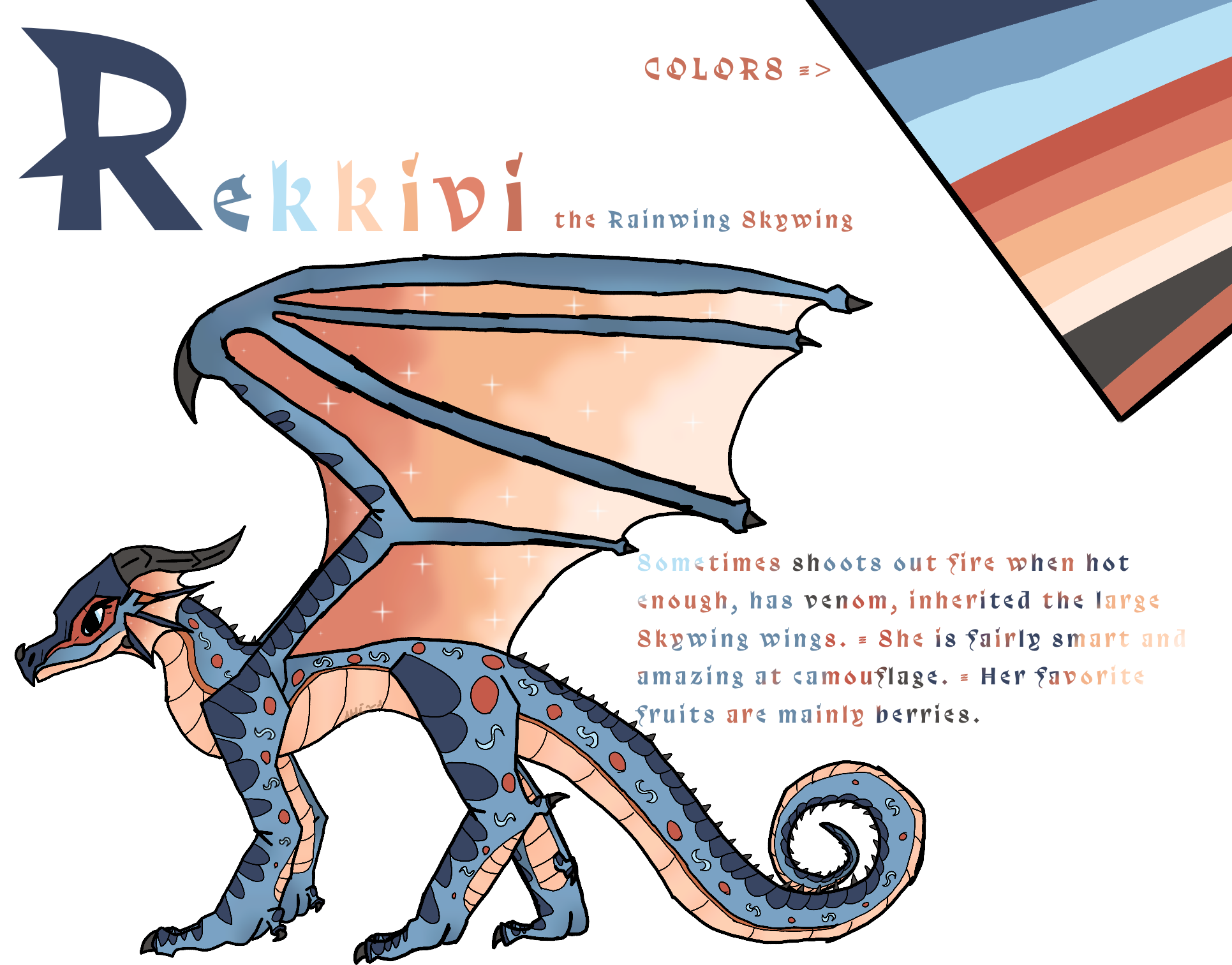 Rekkivi the Rainwing Skywing hybrid - ibisPaint