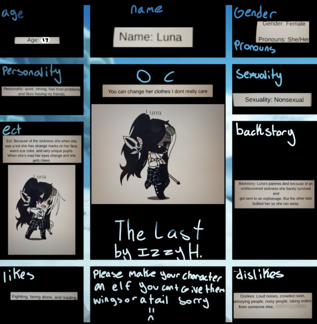 The Last Character sheet - ibisPaint