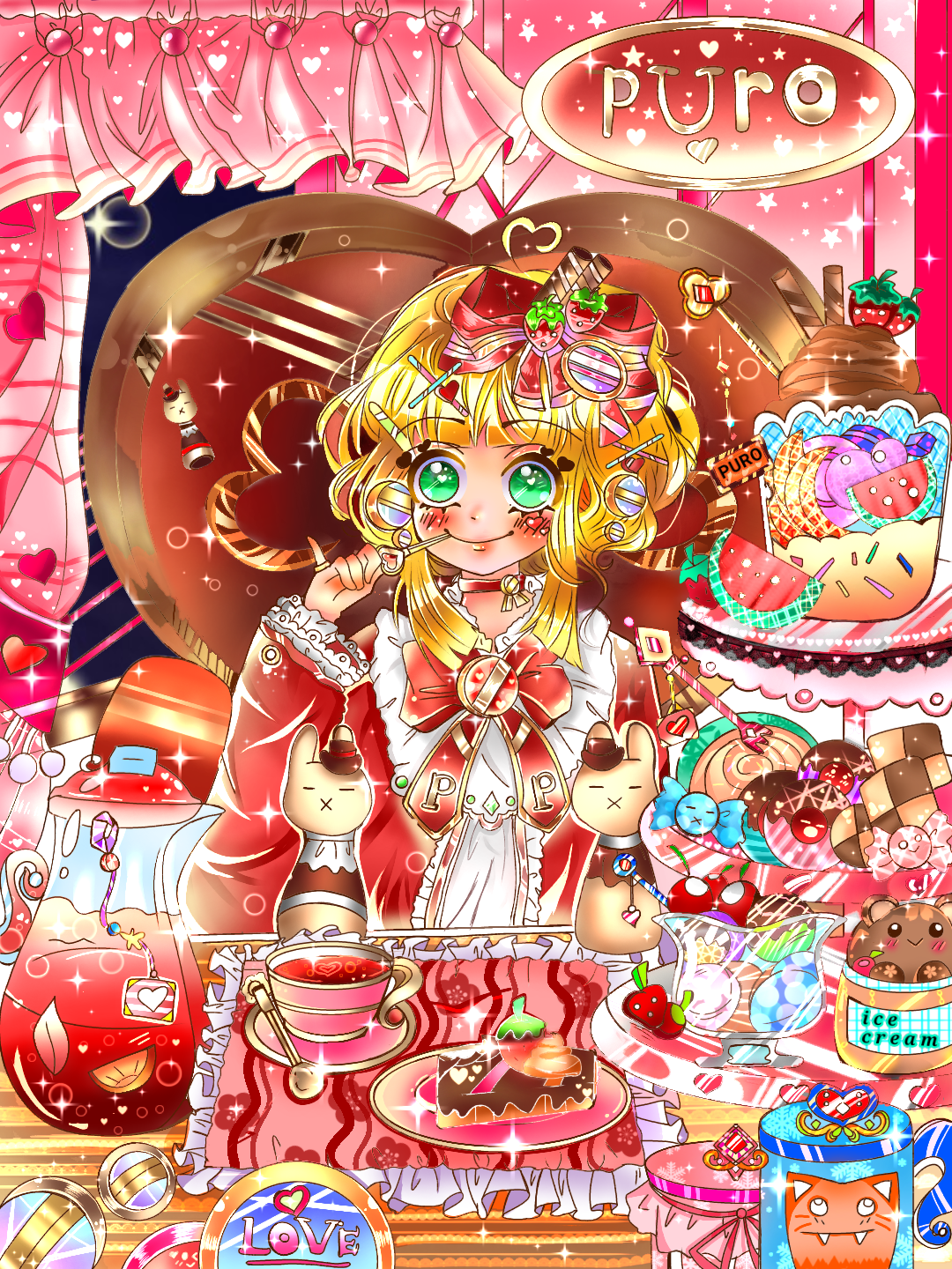 loli and cream cake party - ibisPaint