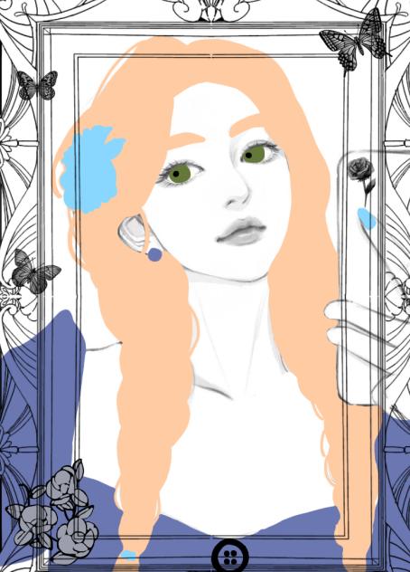 Chica en la foto - ibisPaint