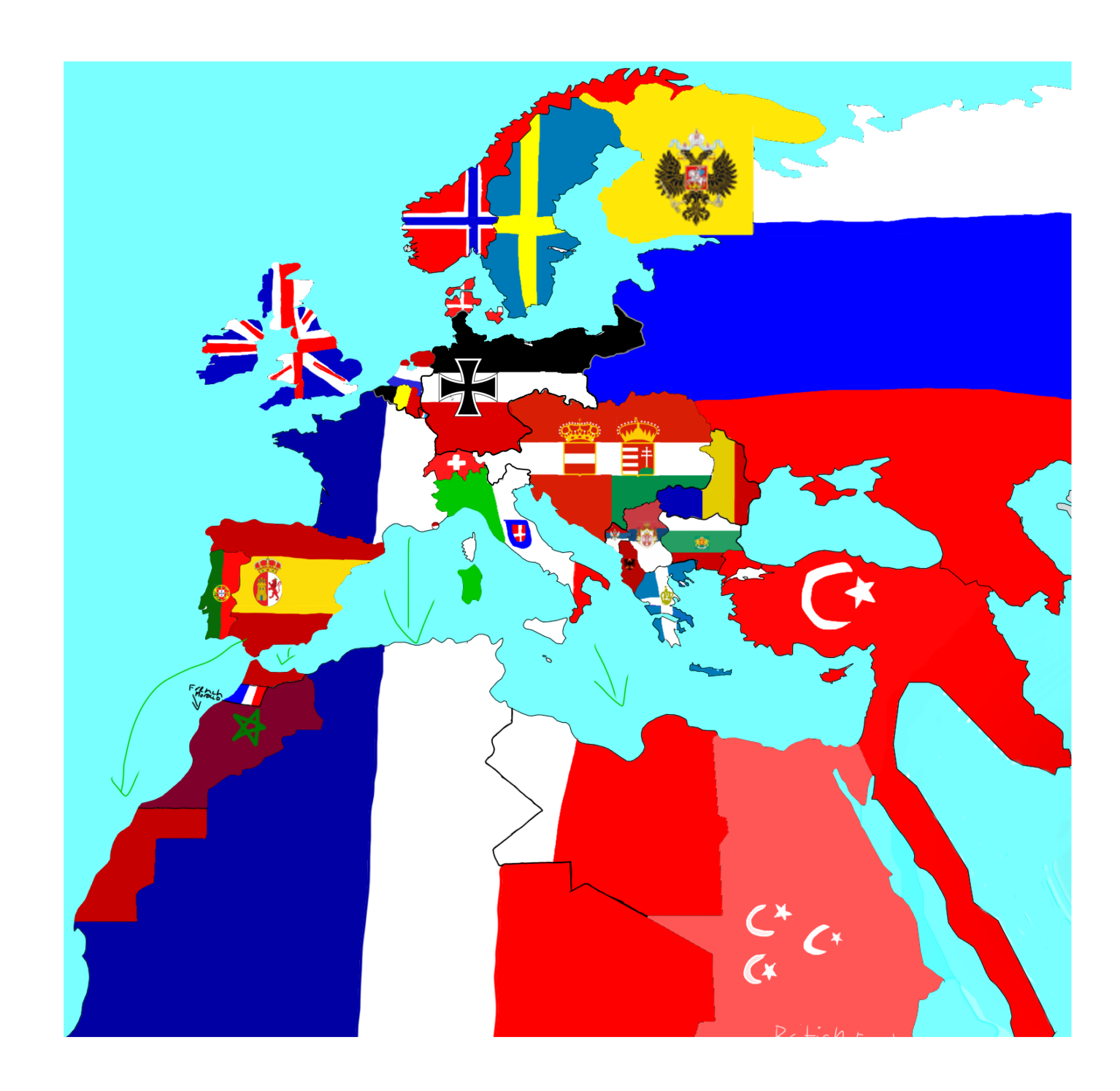 Ww1 flag map. - ibisPaint