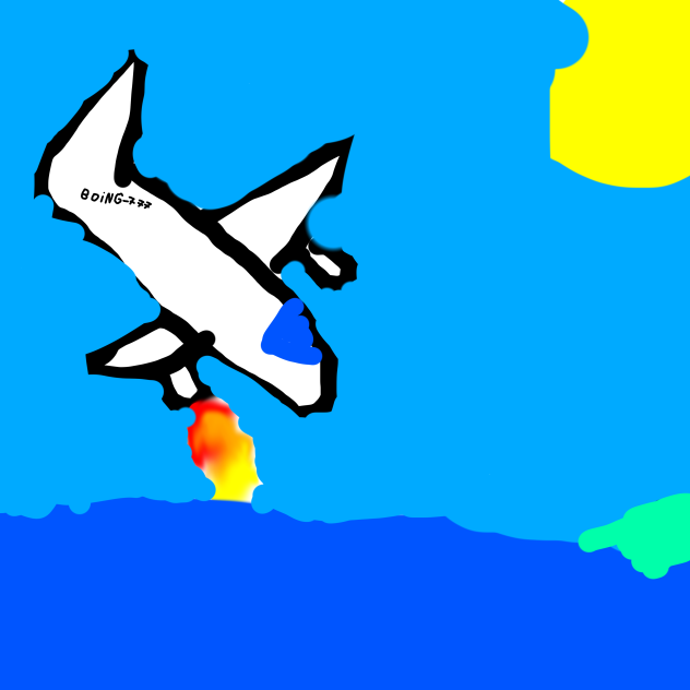 Boing-777 falling to water - ibisPaint