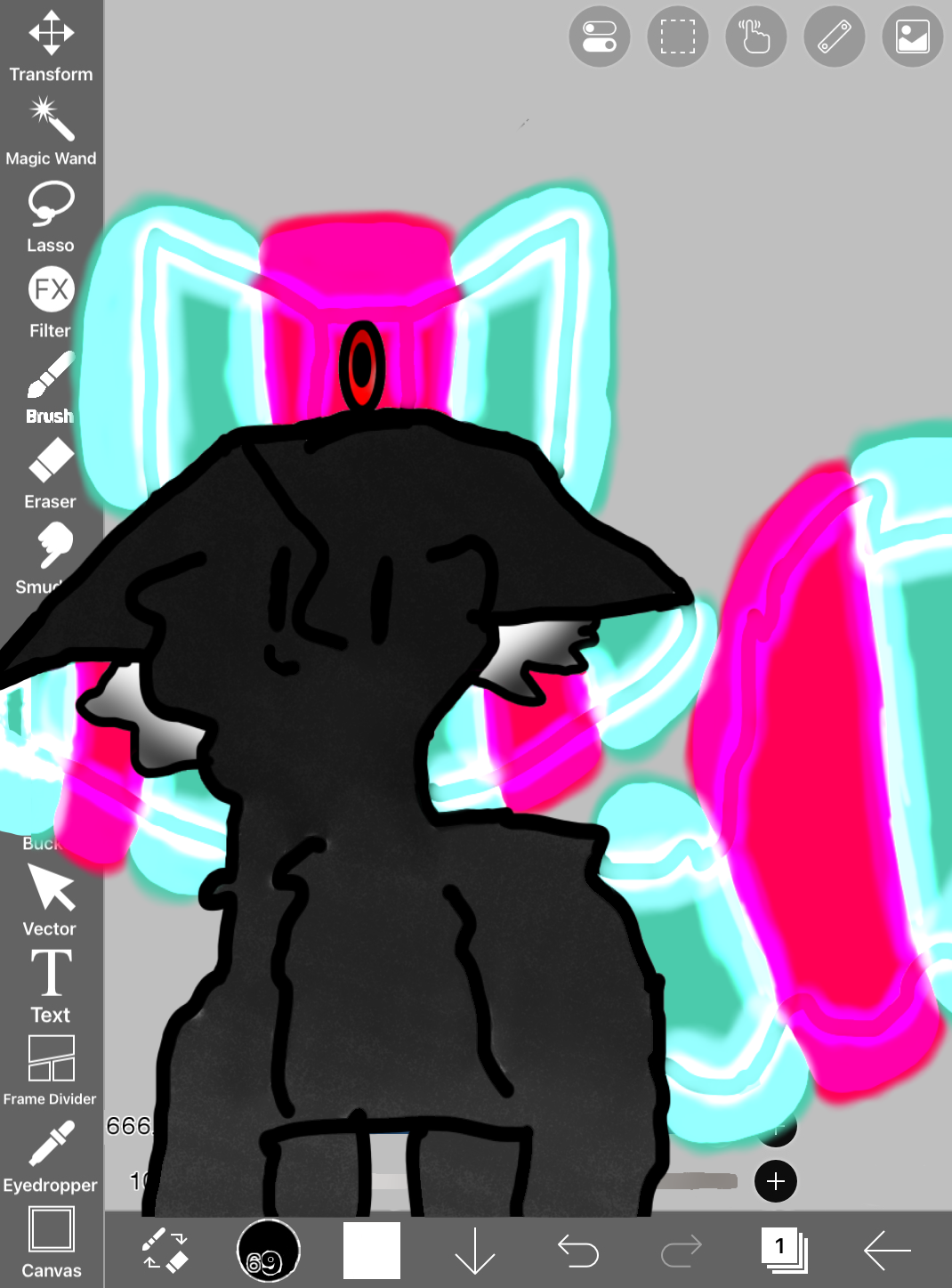 she’s trying to come out of the screen - ibisPaint