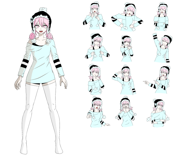 Danganronpa oc, full body + sprites - ibisPaint