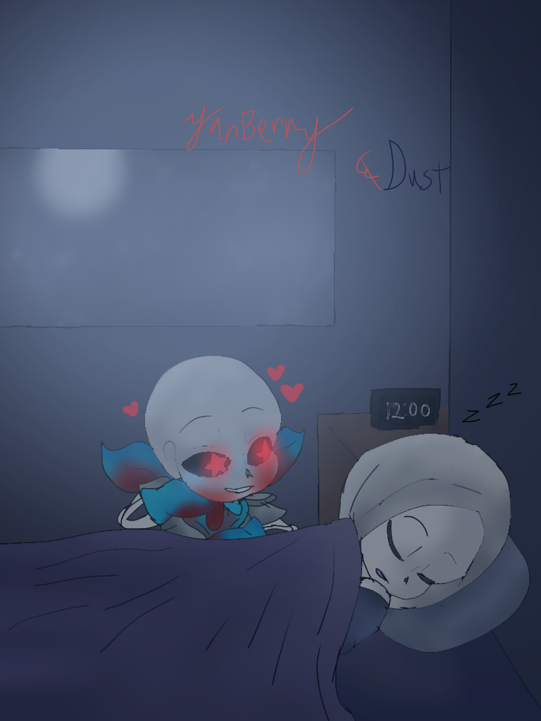 yanberry 💙 ️🔪&dust sans 💜🖤 - ibisPaint