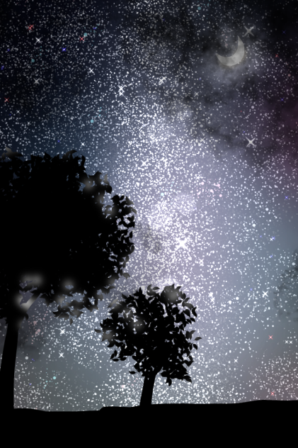Starry night sky - ibisPaint