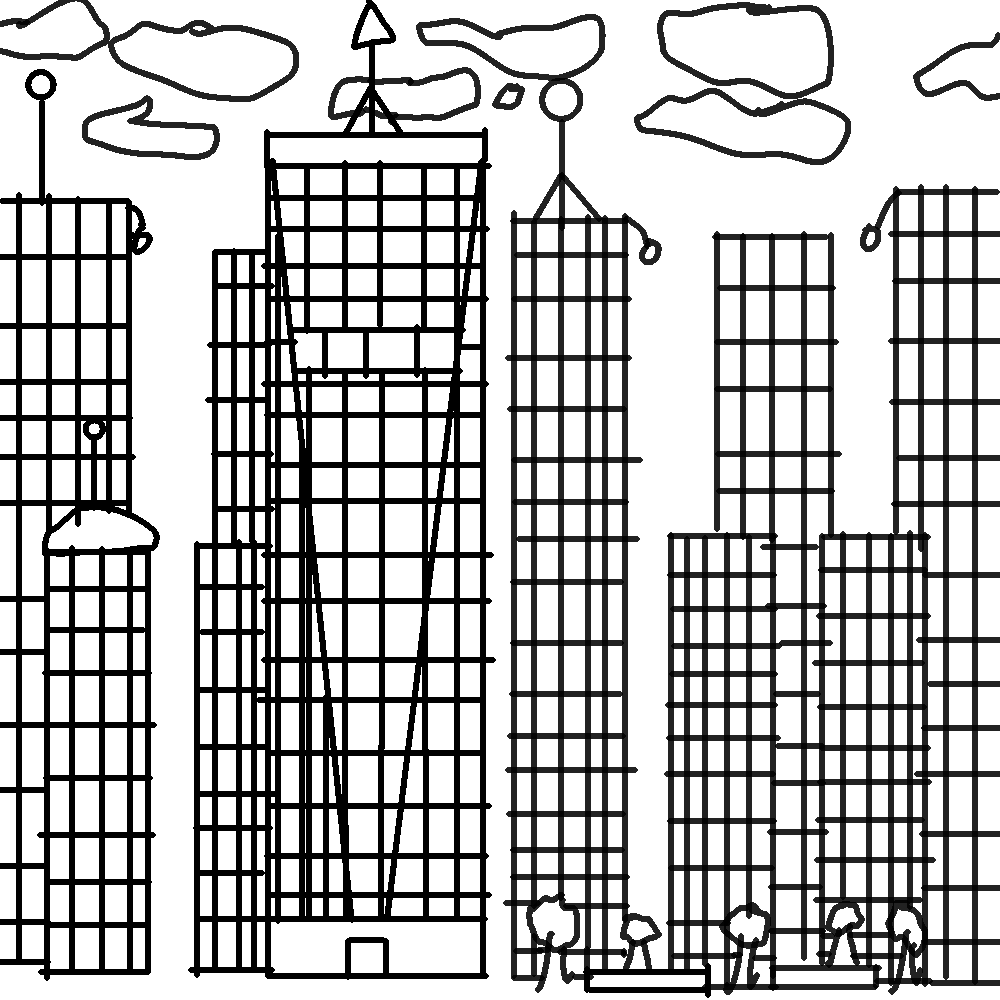 drawing owtc with Buildings - ibisPaint