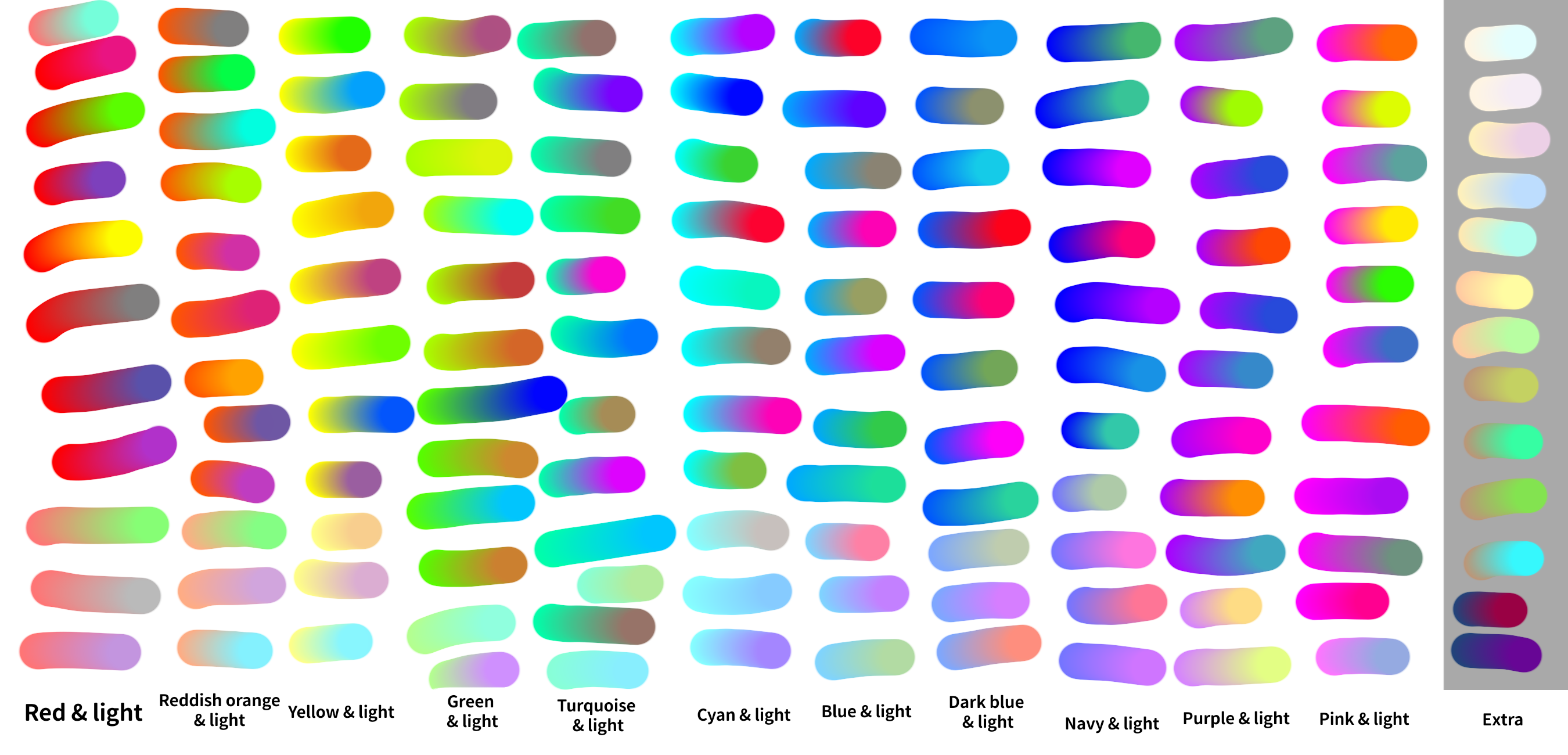 Free Color Gradation Pallette Sheet - ibisPaint