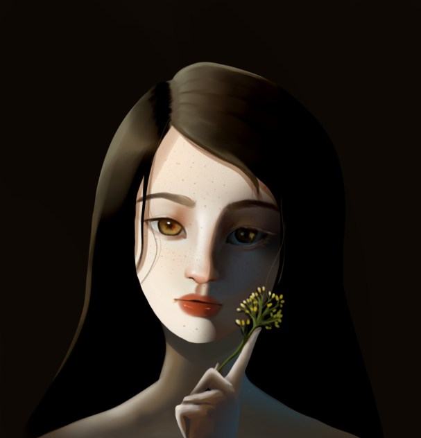 Dramatic lighting and a flower - ibisPaint