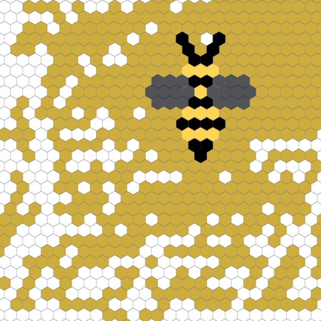 Bee hive pattern 3! With a bee! - ibisPaint