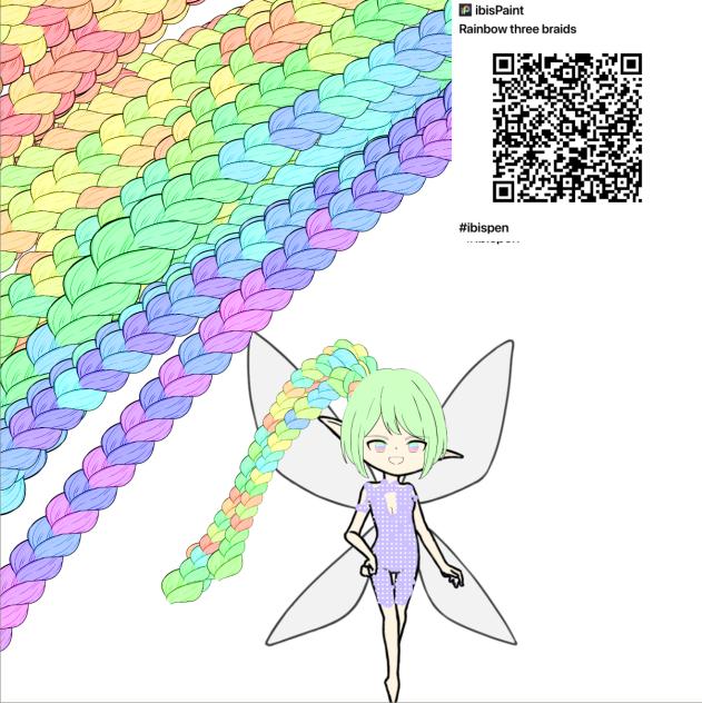 Rainbow three braids - ibisPaint