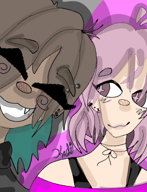 Two of my (girlkisser) OC's hanging out - ibisPaint