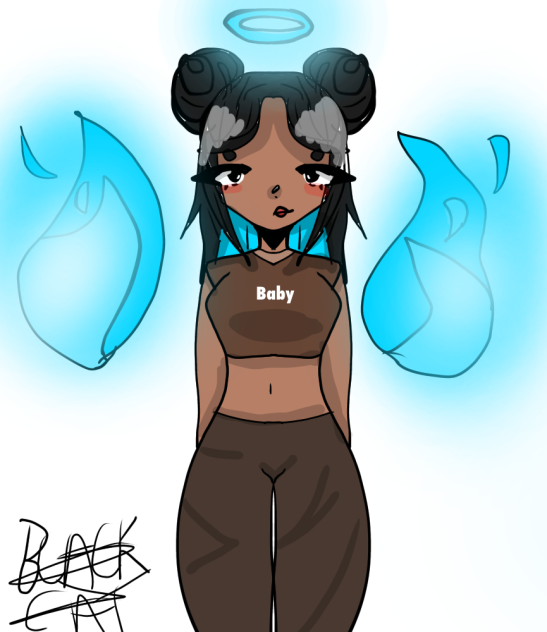 baddie with blue fire - ibisPaint