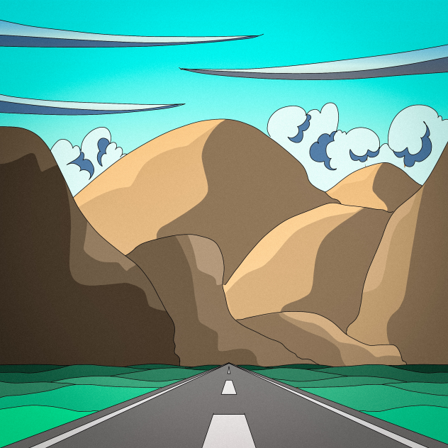 mountains (colored) - ibisPaint