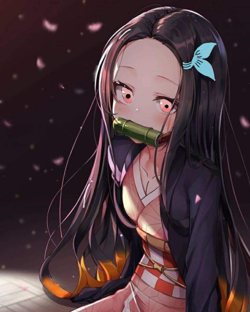 Nezuko different hair accessory and iris - ibisPaint