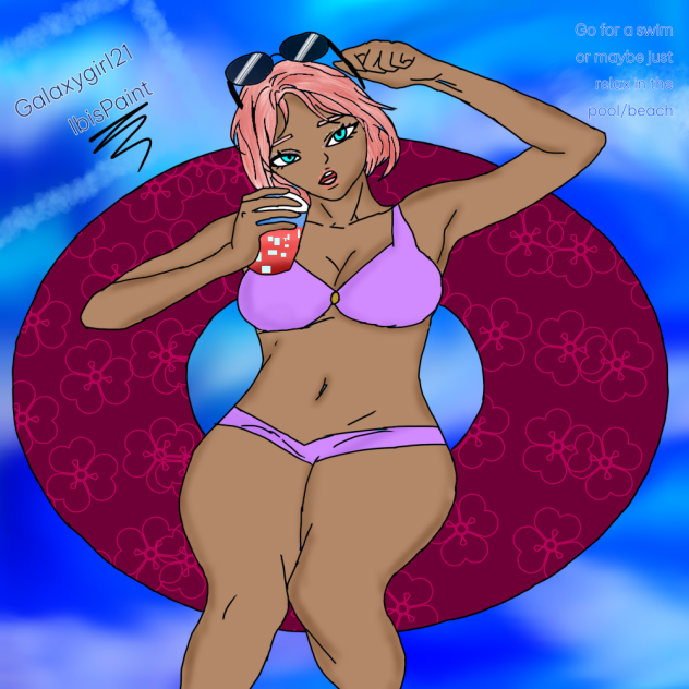 Pool or beach day - ibisPaint