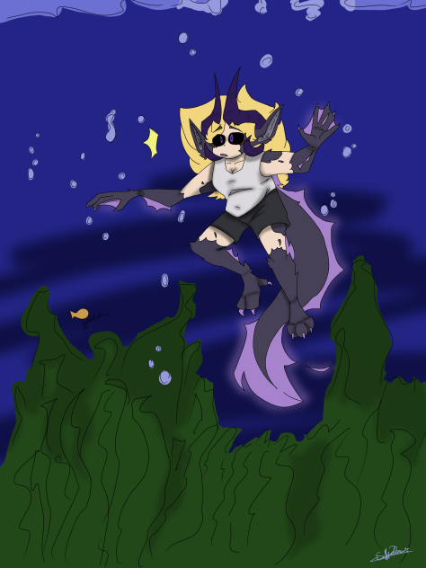 She fell in da water - ibisPaint