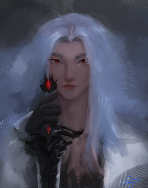 white haired swordsman - ibisPaint
