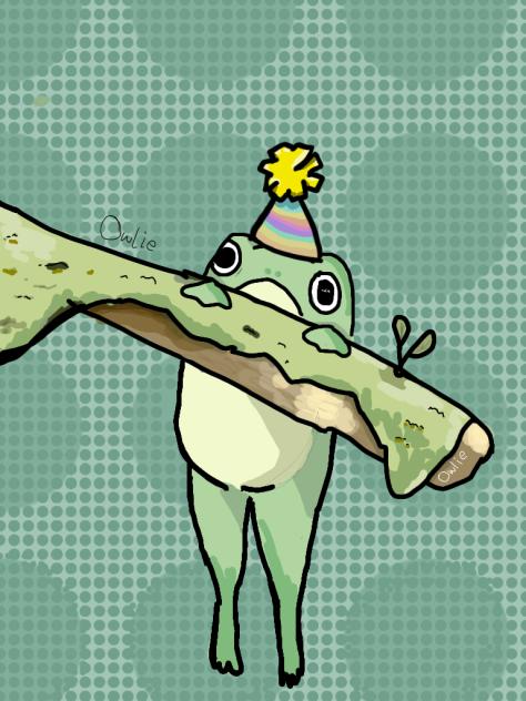 froggy with party hat - ibisPaint