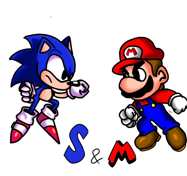 finn & sonic & mario - ibisPaint