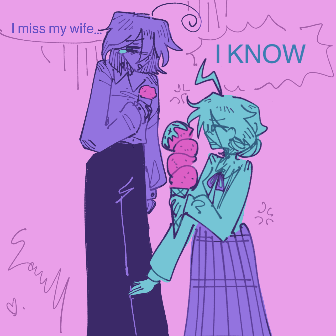 Sibling bonding (ft. Evelyn and Horus) 🍦 - ibisPaint