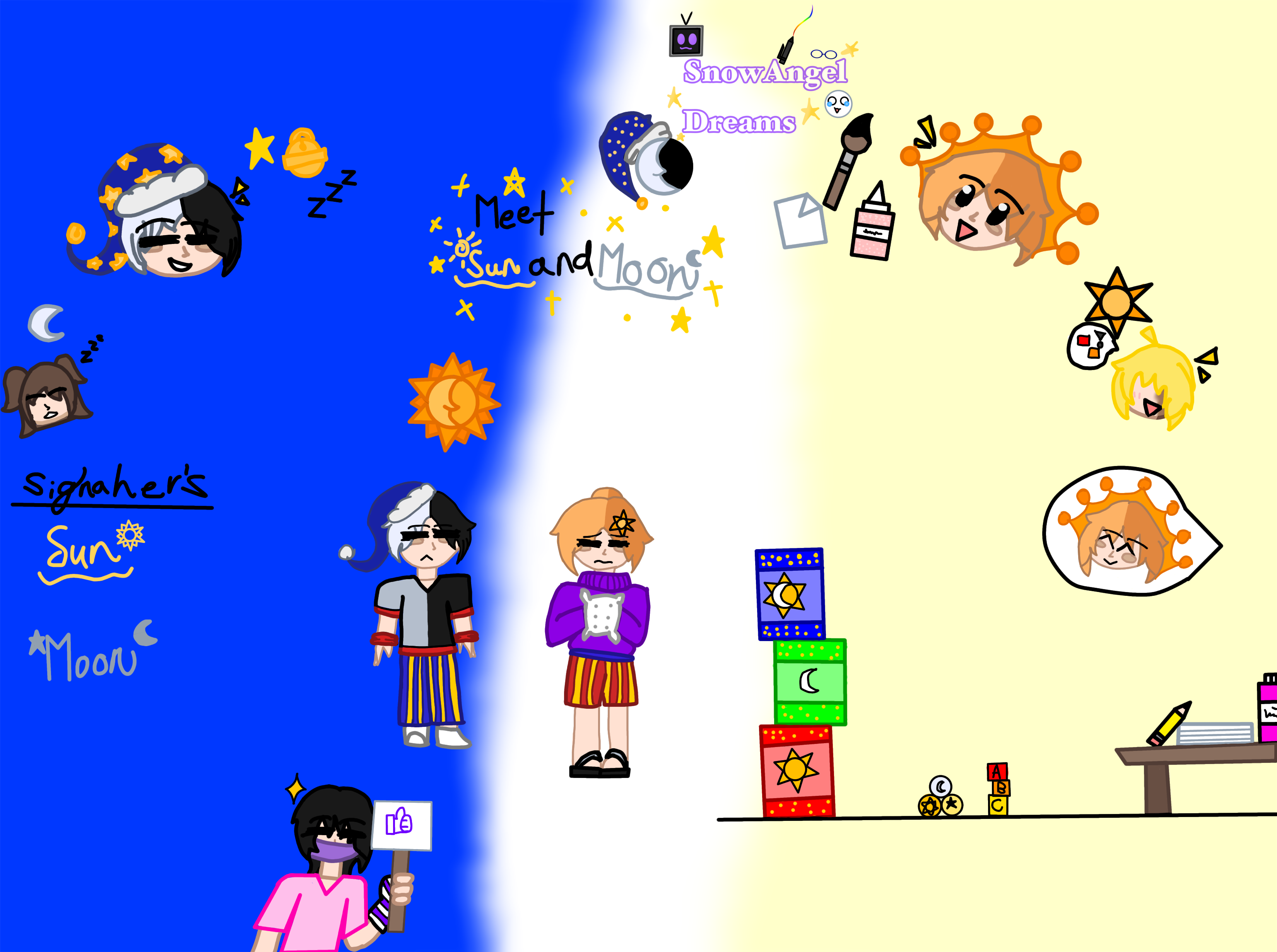 SunDrop and Moondrop(Human) - ibisPaint