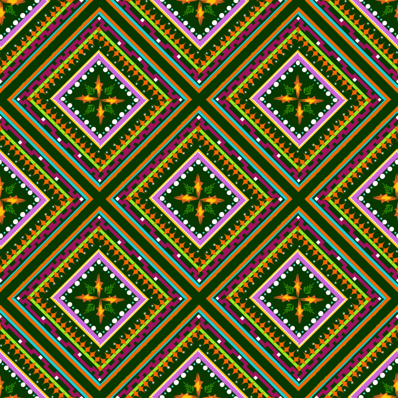 Cultural block pattern green - ibisPaint